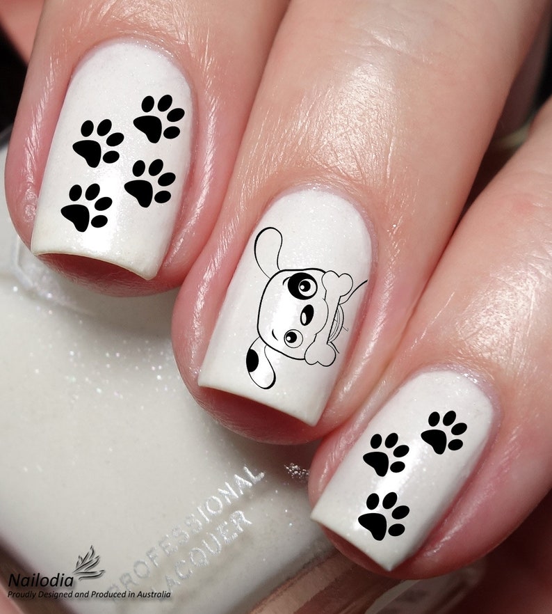 Dog Paw Nail Art Decal Sticker - Pet Theme - Etsy