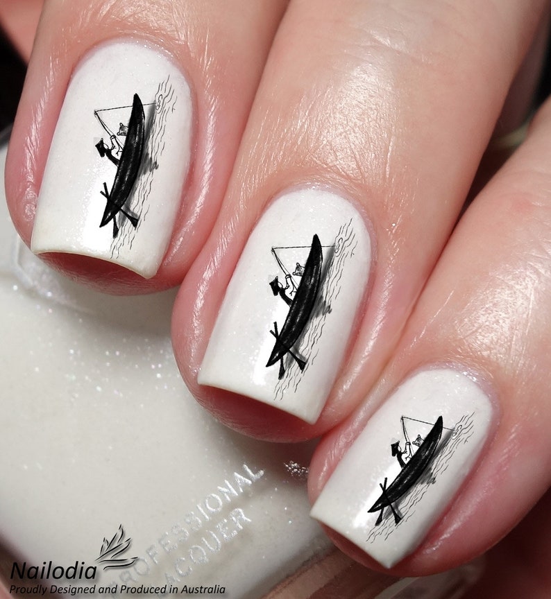 Fisherman Fishing Nail Art Decal Sticker - Etsy