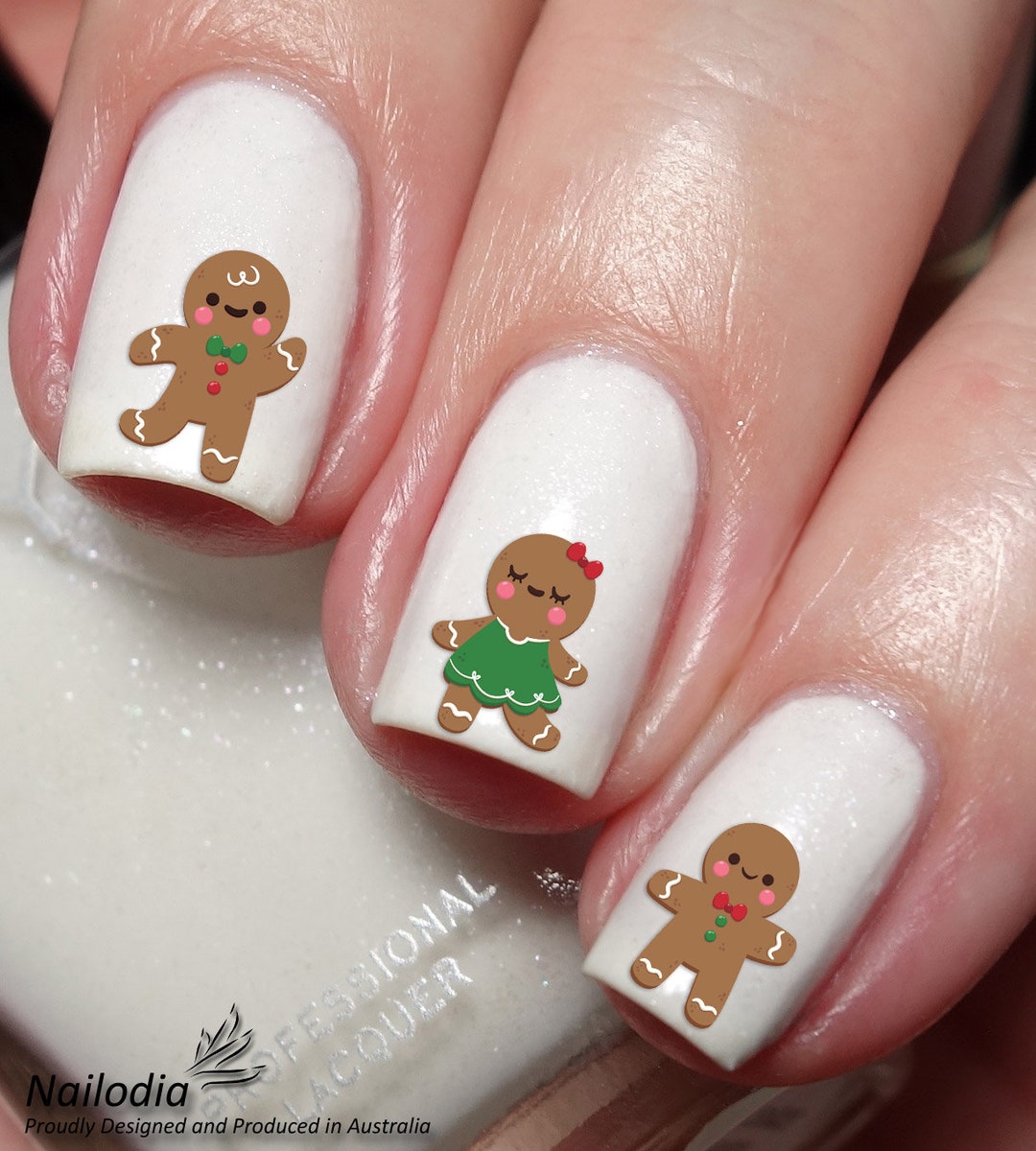 Gingerbread Nail Art Decal Sticker - Etsy