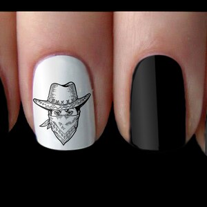 Western Cowboy Nail Art Decal Sticker - Etsy