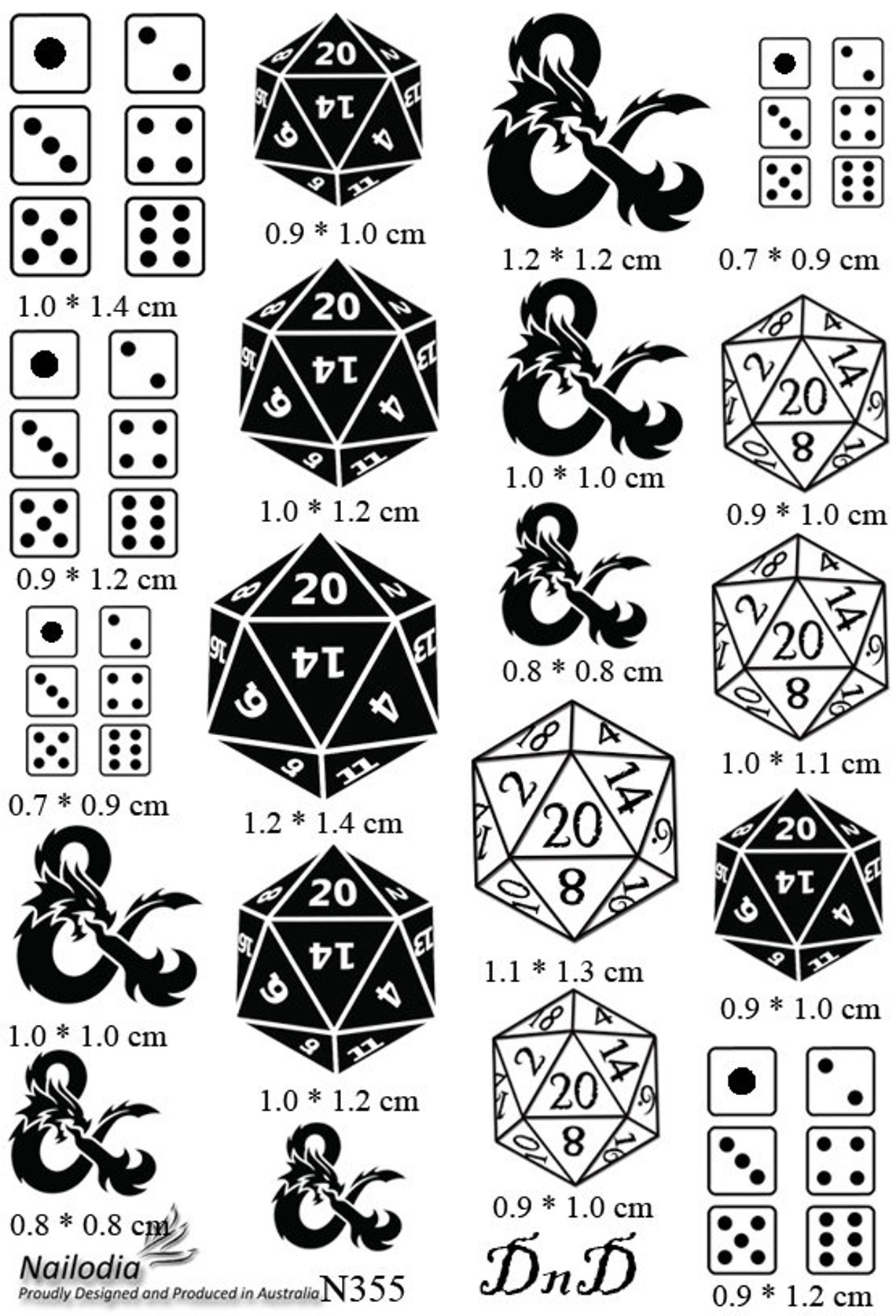 Popular Dnd Nail Art Decal Sticker - Etsy