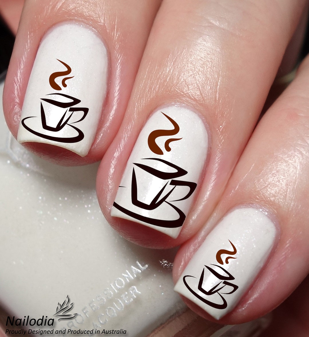Coffee Lovers Nail Art Decal Sticker - Etsy