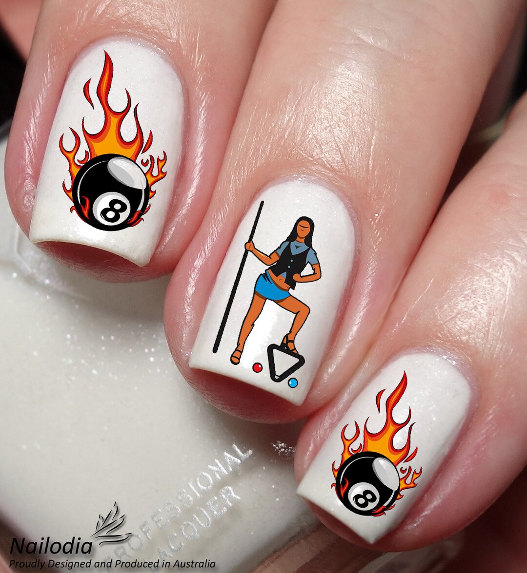 Pool & Billiards Players Nail Art Decal Sticker - Etsy