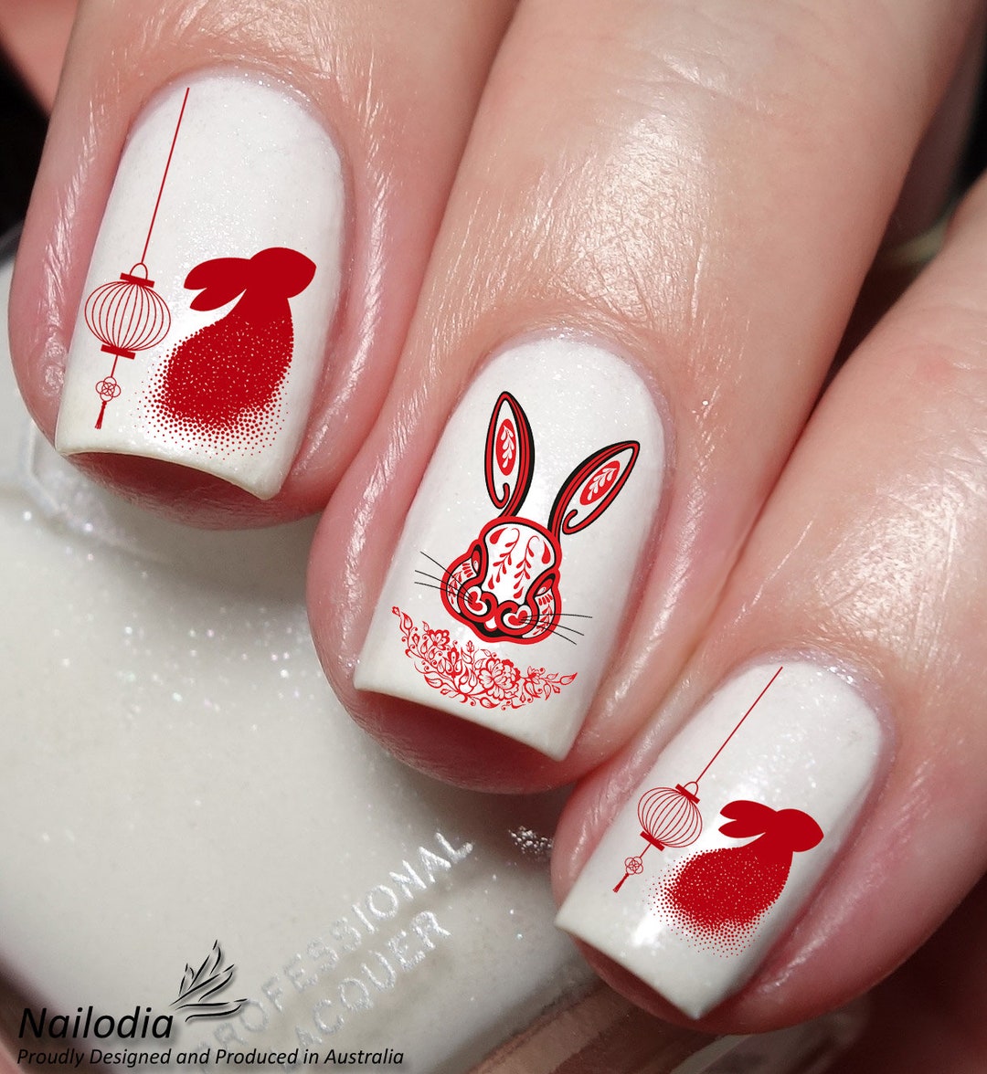 Rabbit Bunny Nail Art Decal Sticker - Etsy