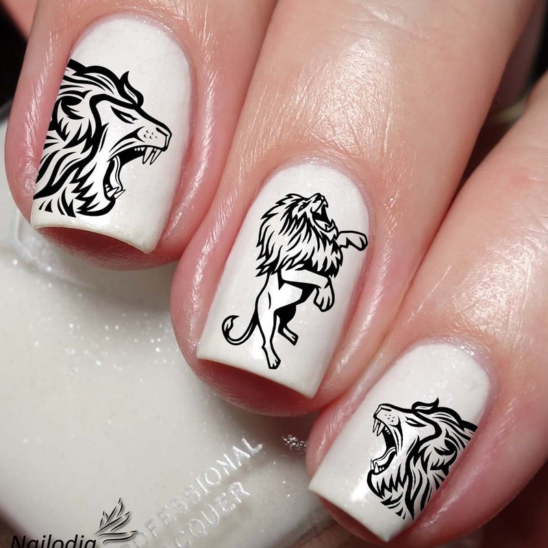 Lion Nail Art Sticker - Etsy