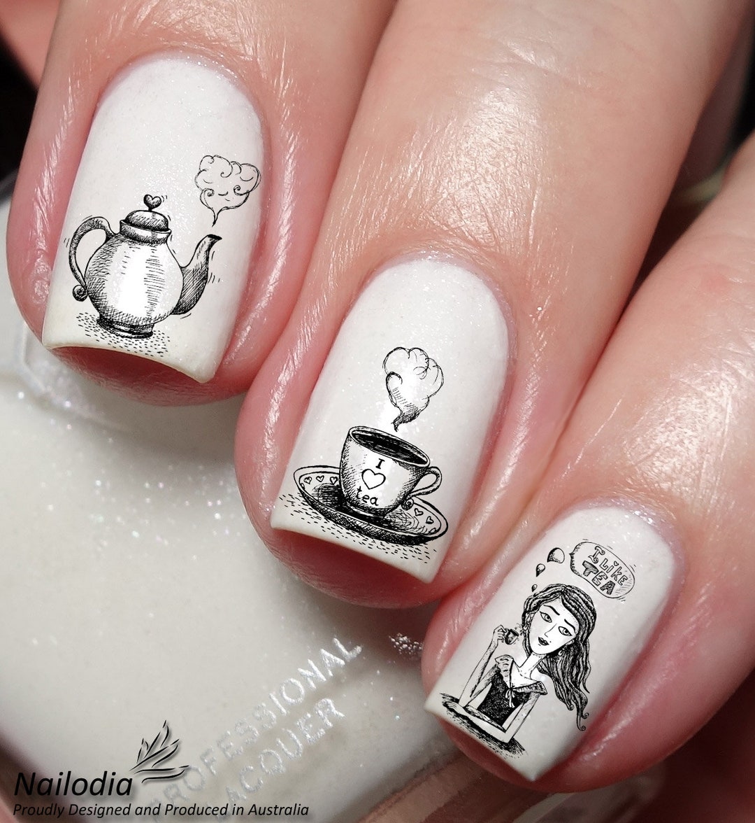 High Tea Nail Art Decal Sticker - Etsy