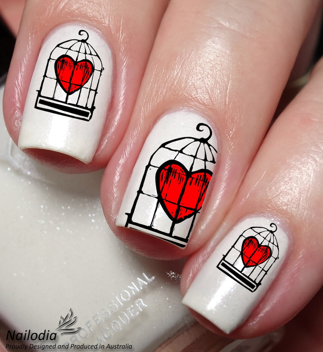 Broken Heart Nail Art Decal Sticker - Etsy