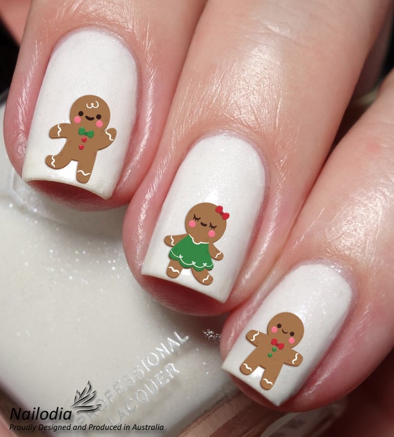 Gingerbread Nail Art Decal Sticker - Etsy