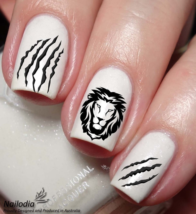 Lion Nail Art Decal Sticker Water Transfer Slider - Etsy