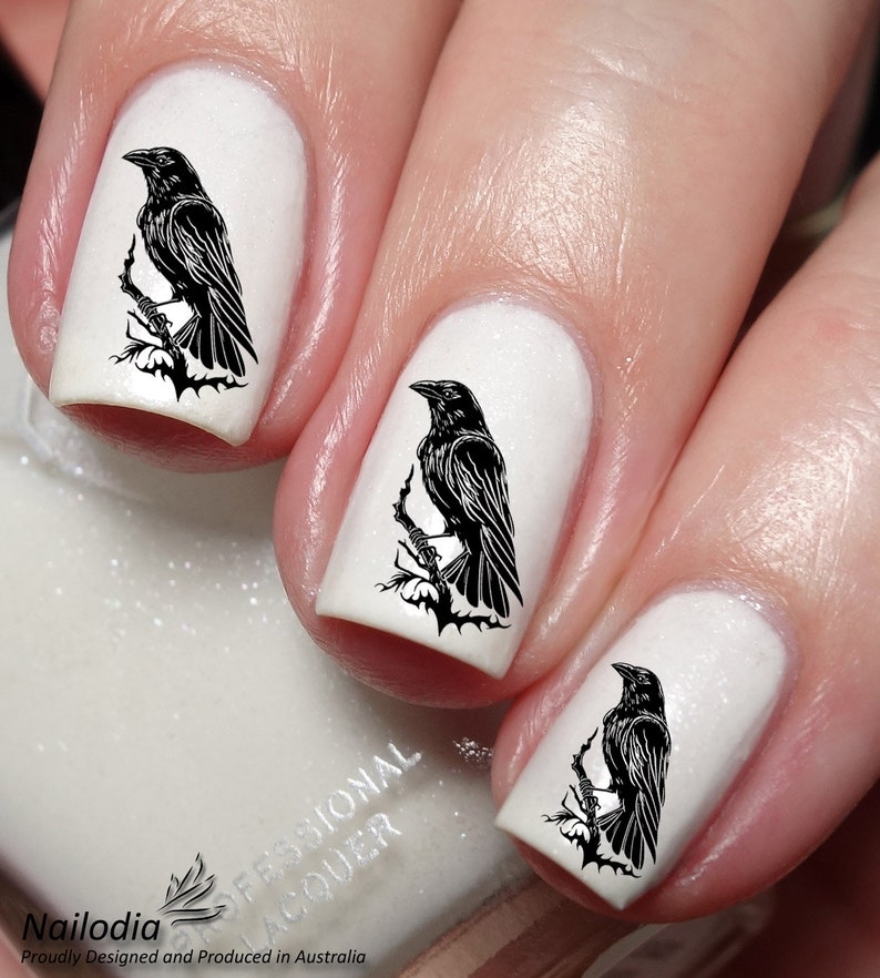 Crow Raven Nail Art Decal Sticker - Etsy