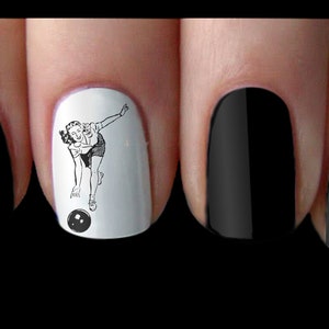 Queen of Bowling Nail Art Decal Sticker - Etsy