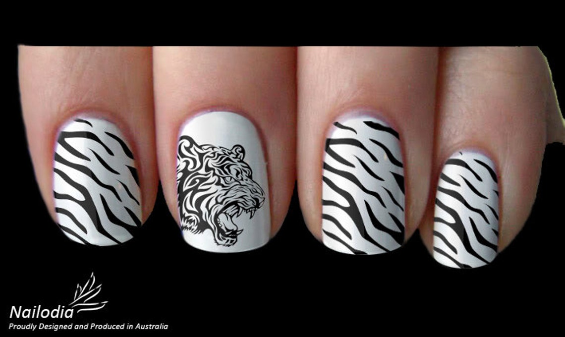Tiger Nail Art Decal Sticker - Etsy