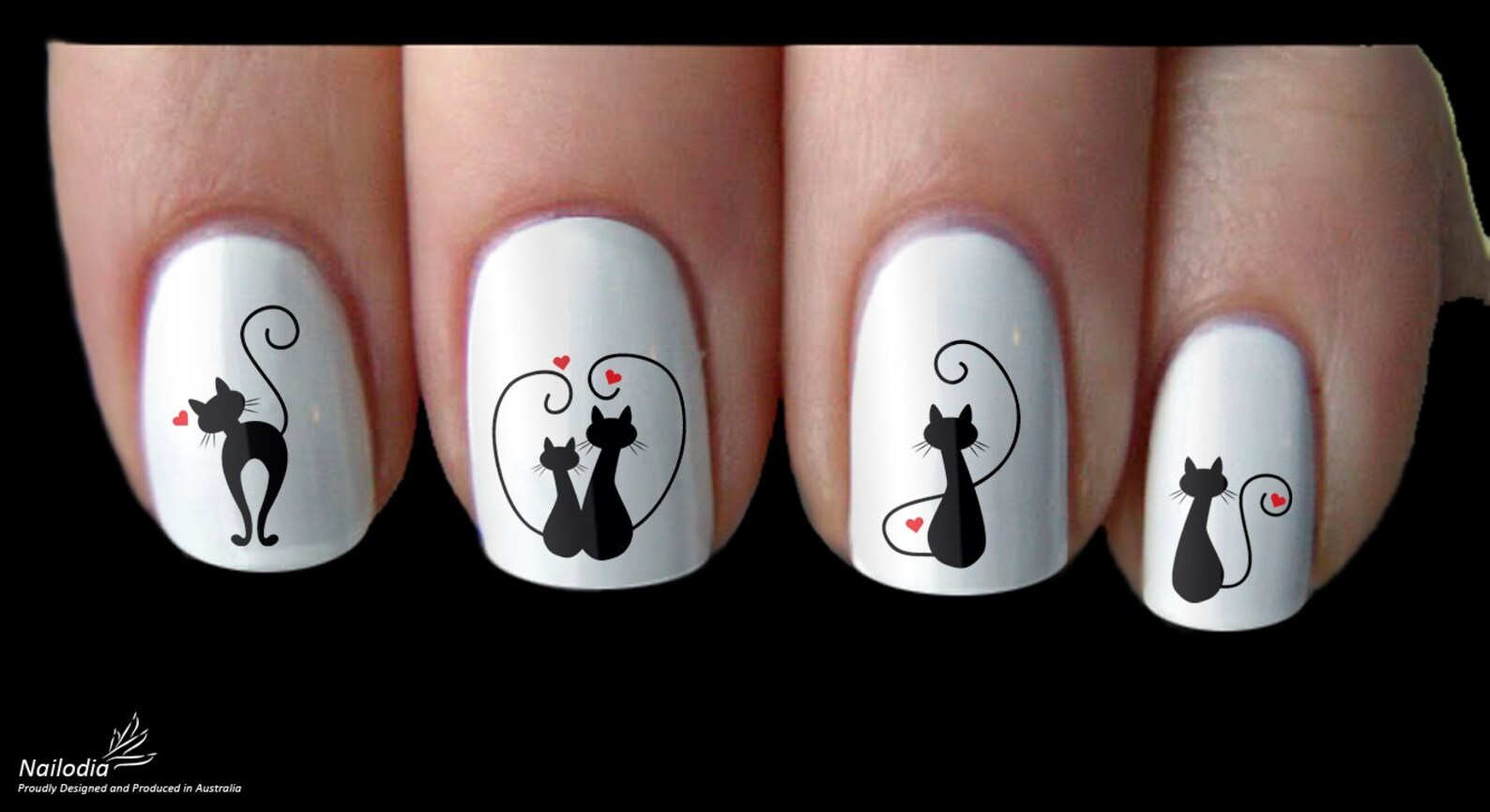I Love Cat & Kitten Nail Art Decal Sticker | Etsy