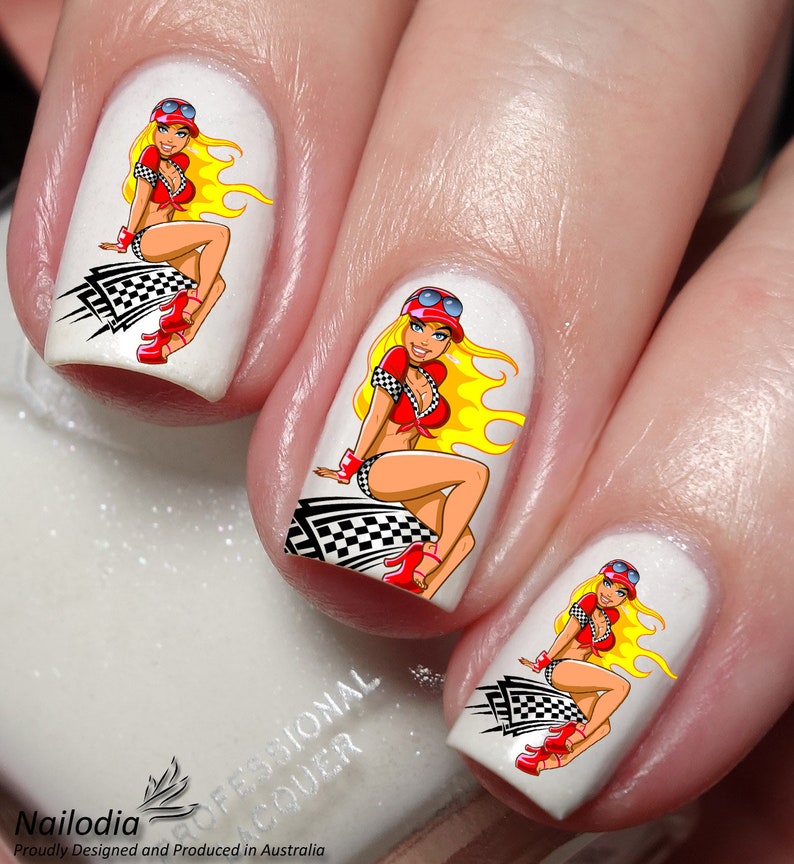 Racing Car Formula 1 Nail Art Decal Sticker - Etsy