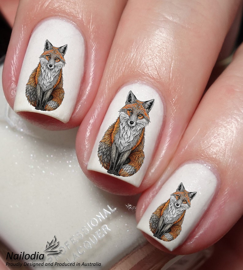 Psychedelic Fox Nail Art Decal Sticker - Etsy