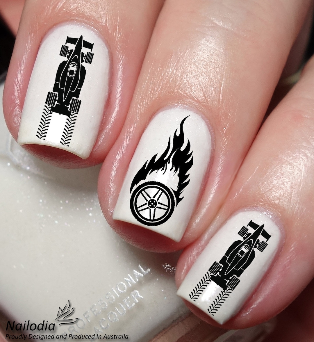 Racing Car Formula 1 Nail Art Decal Sticker - Etsy