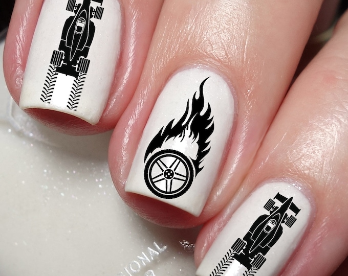Motorbike & Biker Nail Art Decal Sticker - Etsy Canada