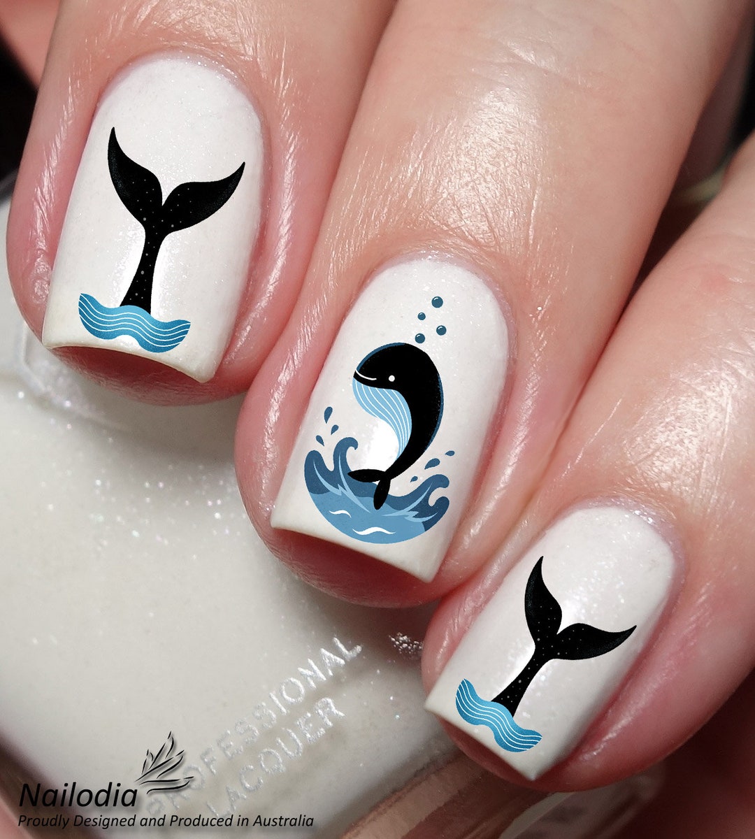 Happy Whale Nail Art Decal Sticker - Etsy
