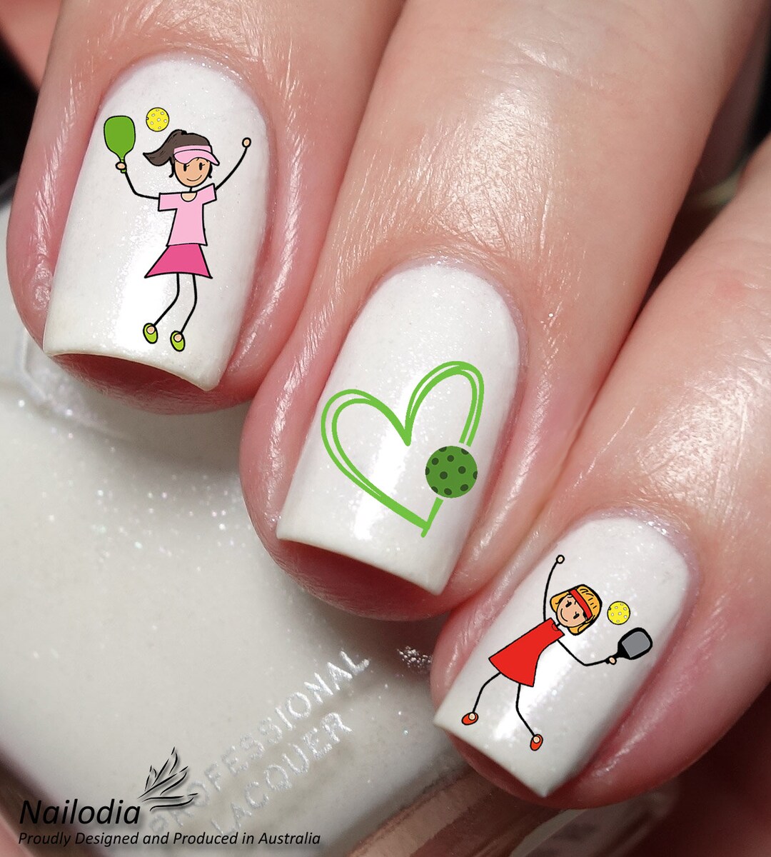 Pickleball Girl Nail Art Decal Sticker - Etsy