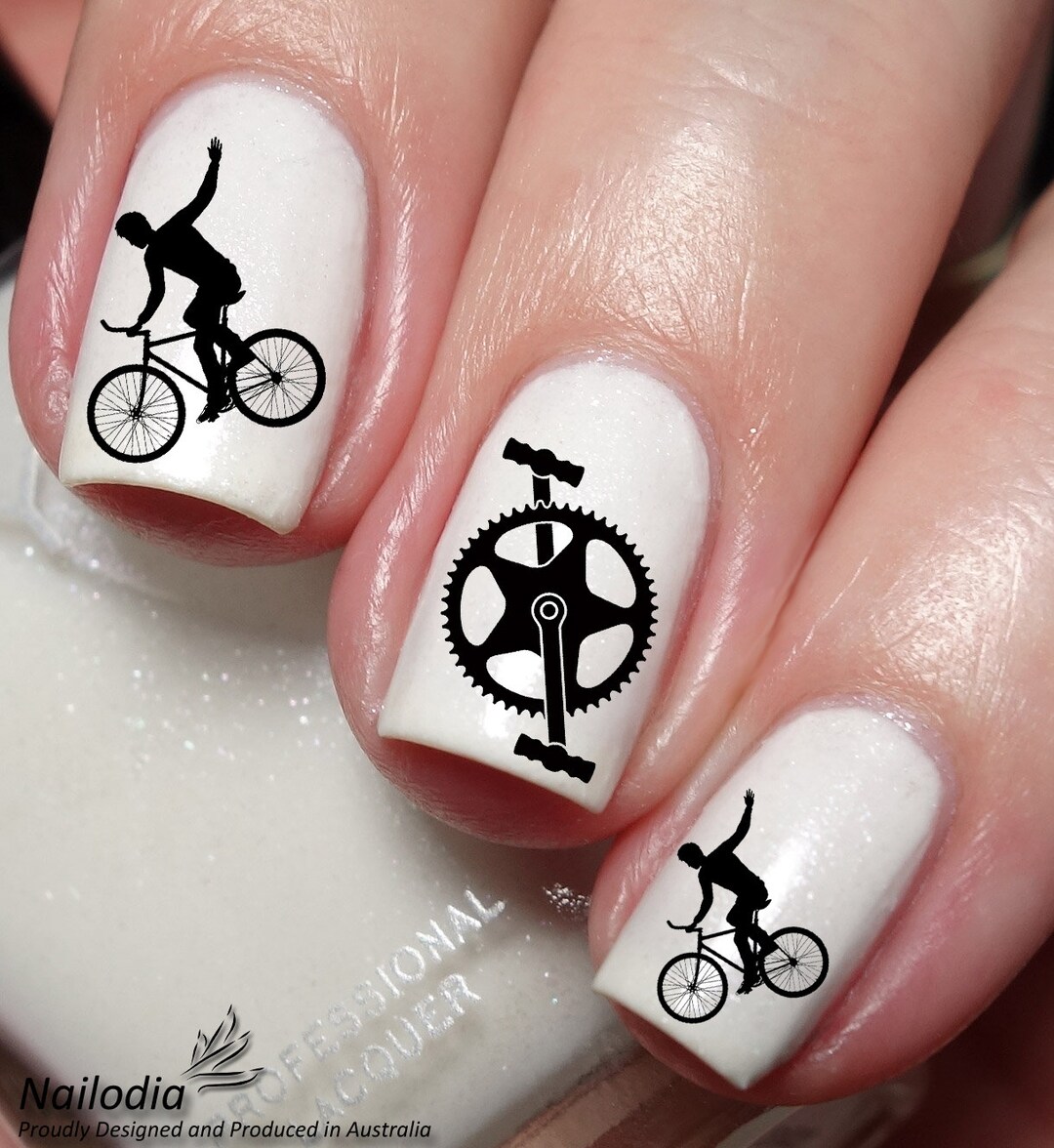 Bicycle Lovers Nail Art Decal Sticker - Etsy