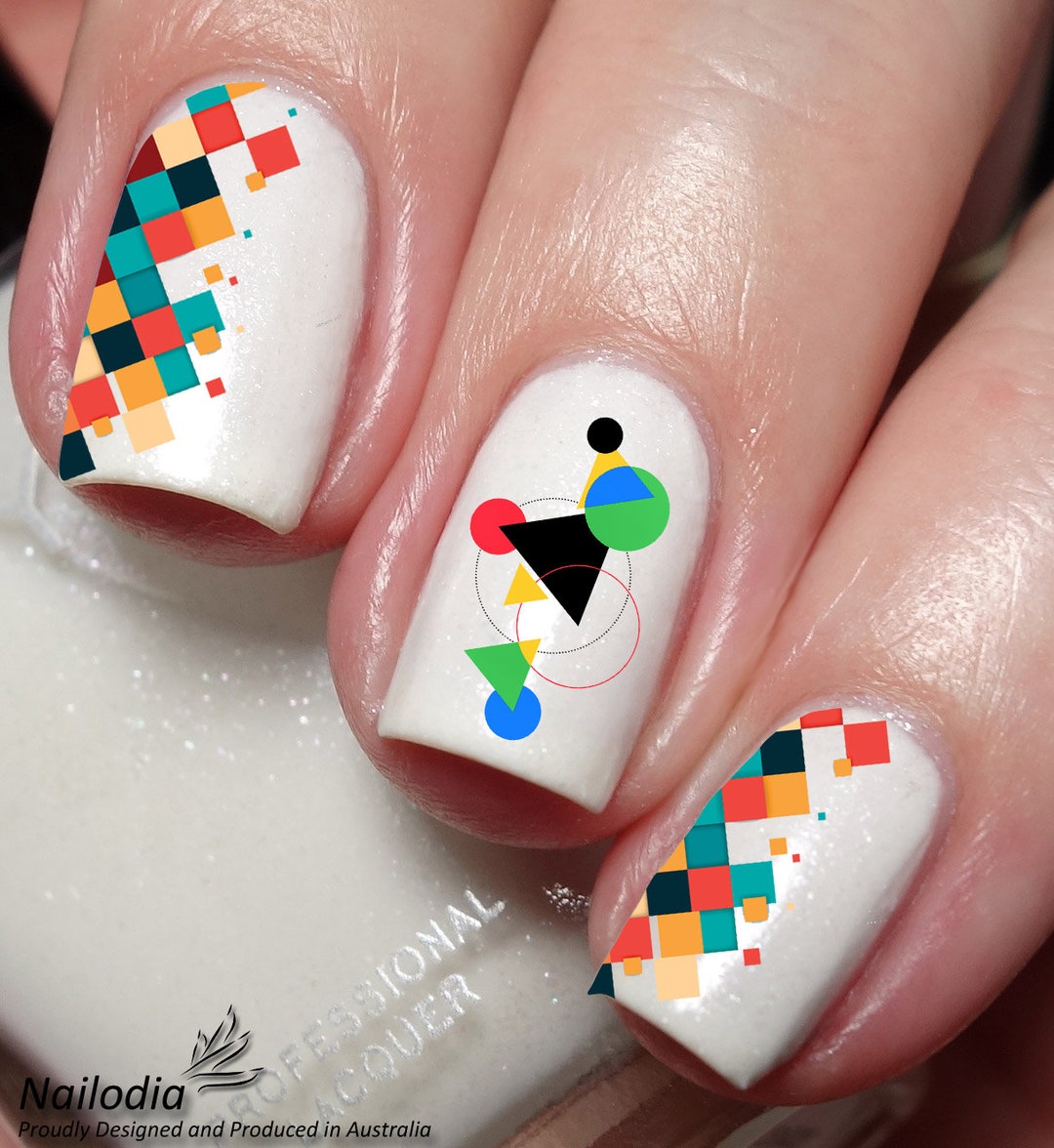 Geometric Pattern Nail Art Decal Sticker - Etsy
