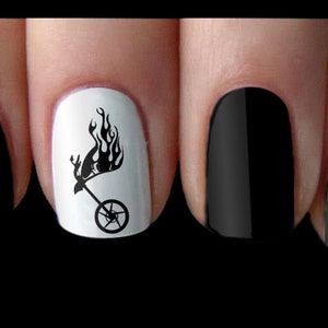 Motorbike & Biker Nail Art Decal Sticker - Etsy