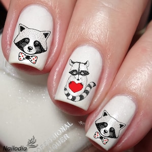 Raccoon Lovers Nail Art Decal Sticker - Etsy