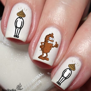 Funny Pooping and Pissing Man Nail Art Decal Sticker - Etsy