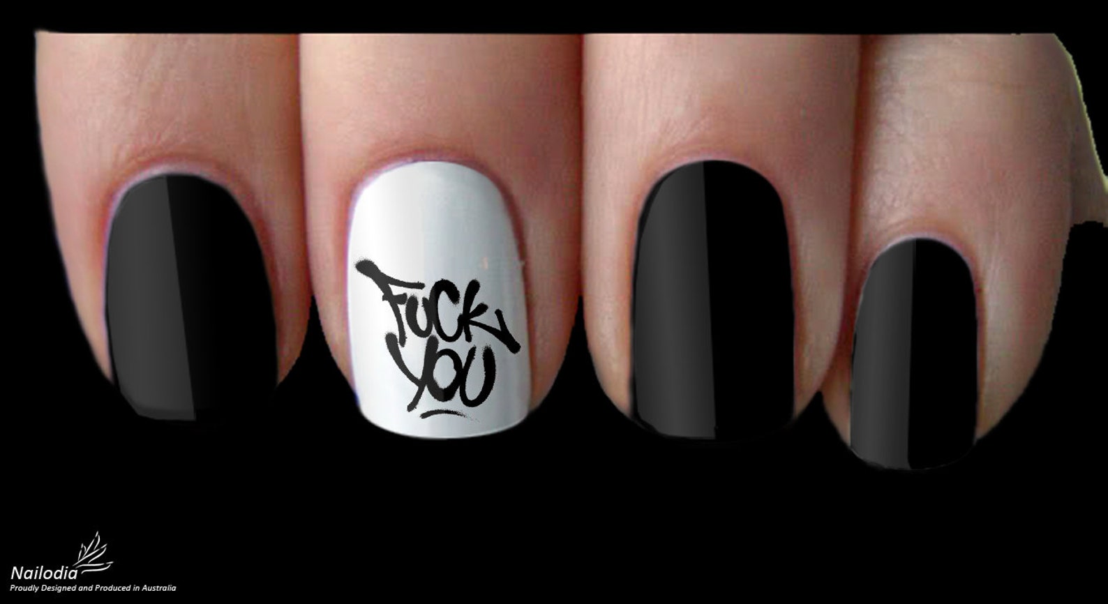Middle Finger Nail Art Decal Sticker - Etsy