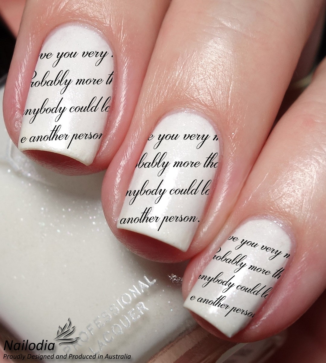 Cursive Font Script Nail Art Decal Sticker - Etsy