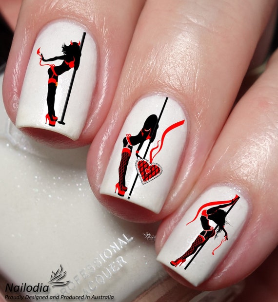 Erotic Sexy Pole Dance Nail Art Decal Sticker Etsy