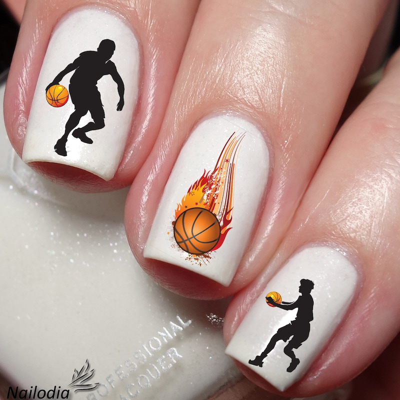 Basketball Nail Art - Etsy