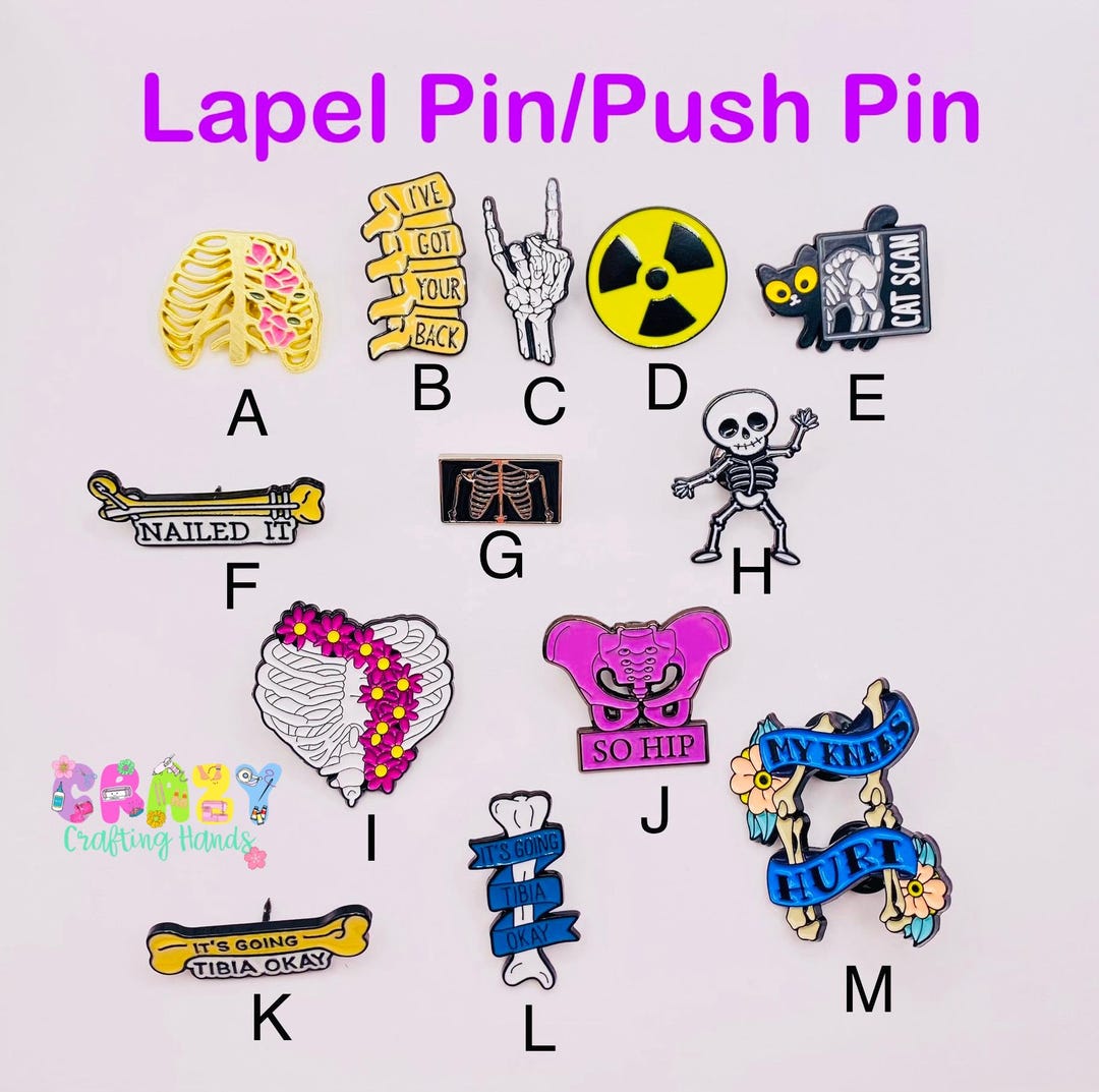 Radiology Lapel Pins/ Push Pins, Xray Pins, Cat Scan Pin, Push Pin ...