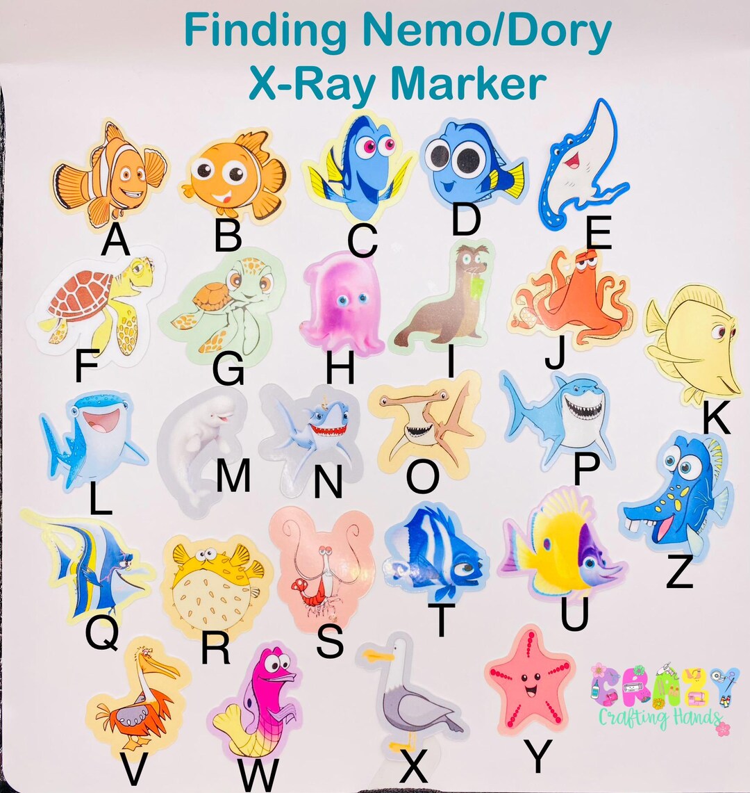 Dory Finding Nemo X-ray Markers, Lead Markers, Rad Tech, Imaging Markers, Rad Tech Gifts, Image ...