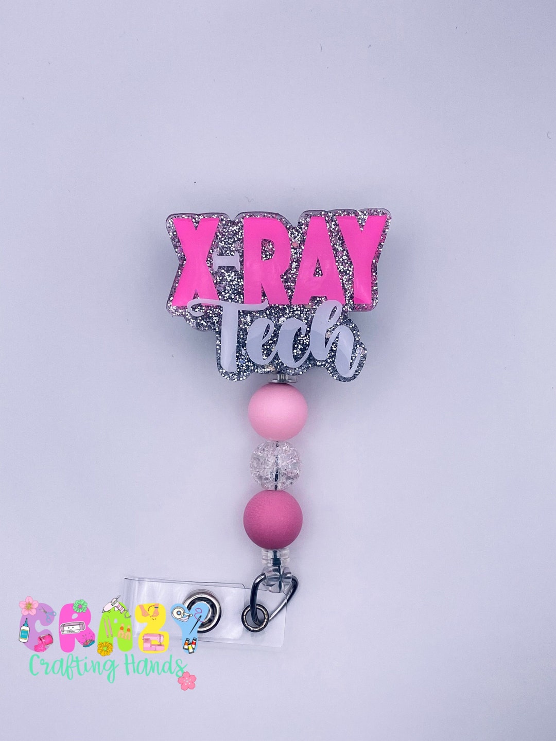 Pink X-ray Tech, Xray, Radiology Technologist, Medical Badge Reel ...