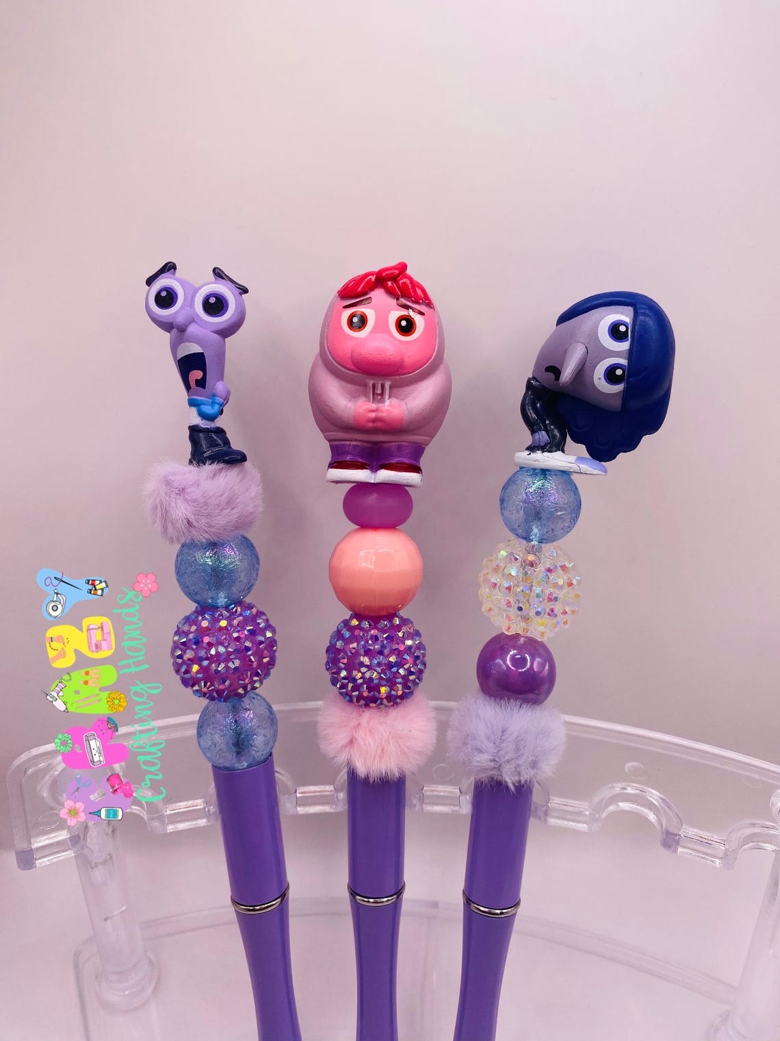 Inside Out Cute Beaded Pens With Figurine Topper, Pen Topper Pens ...
