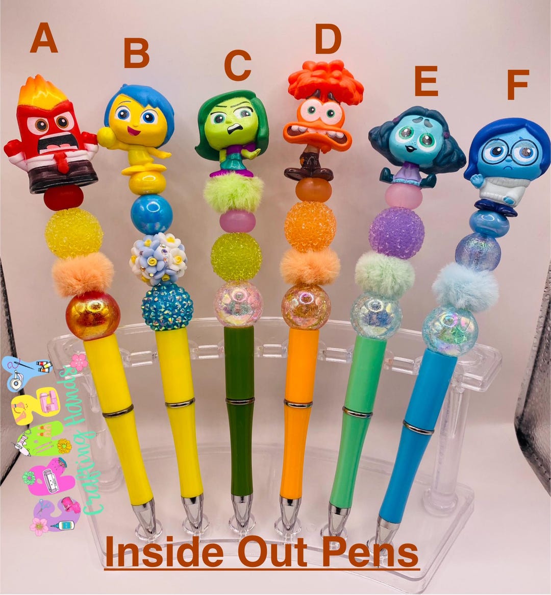 Inside Out Cute Beaded Pens With Figurine Topper, Pen Topper Pens ...