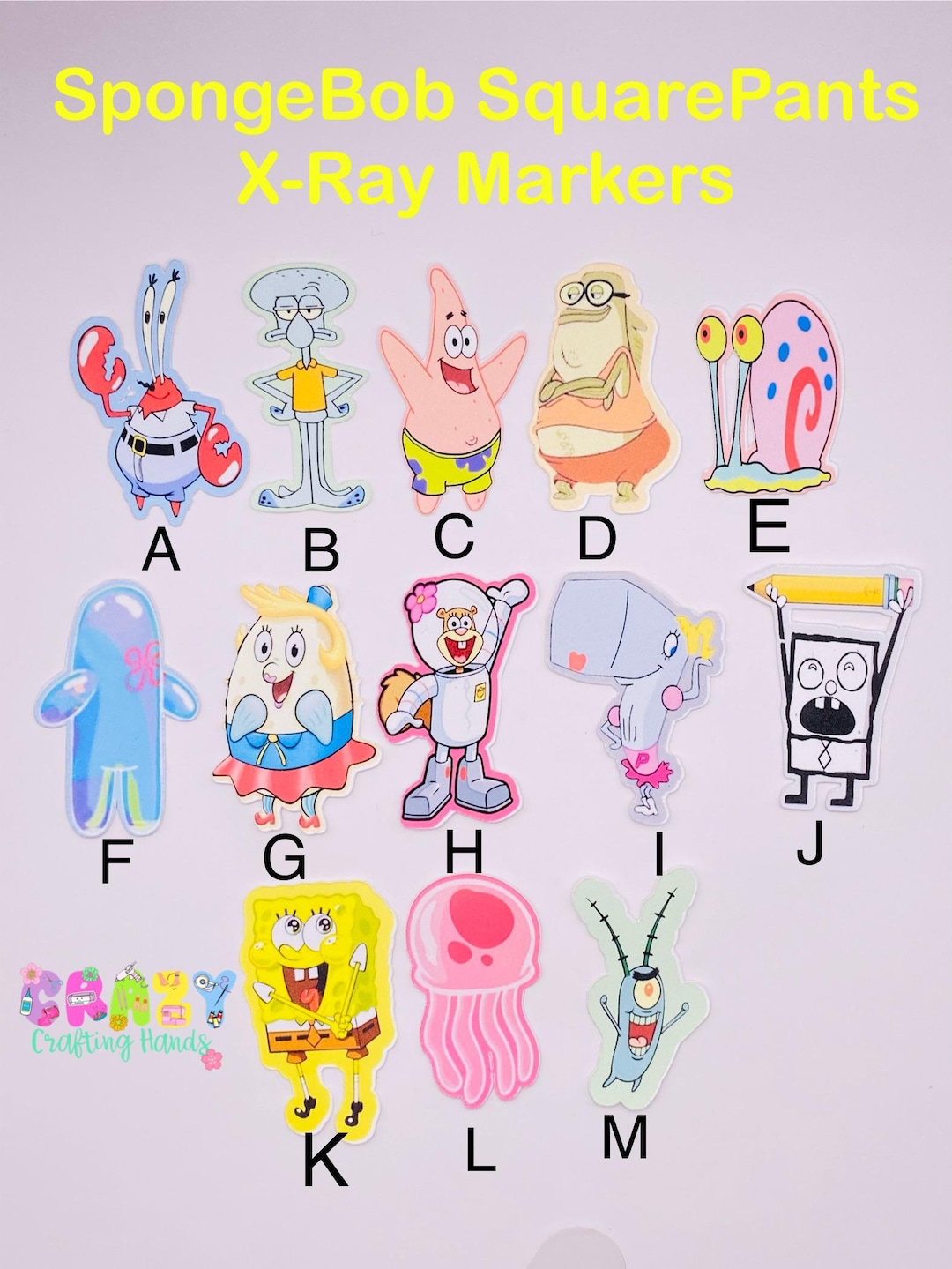 Spongebob X-ray Markers, Lead X-ray Markers, Rad Tech, Imaging Markers ...