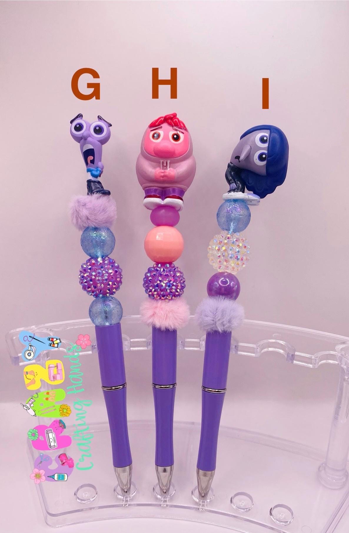 Inside Out Cute Beaded Pens With Figurine Topper, Pen Topper Pens ...