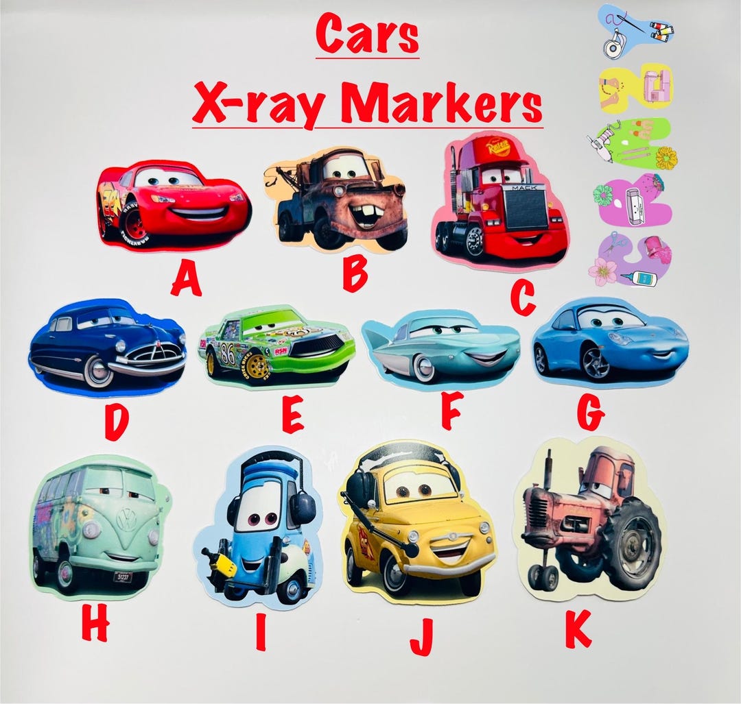 Lightning Cars Xray Markers, Lead Letters Xray Markers, Rad Tech, Rad ...