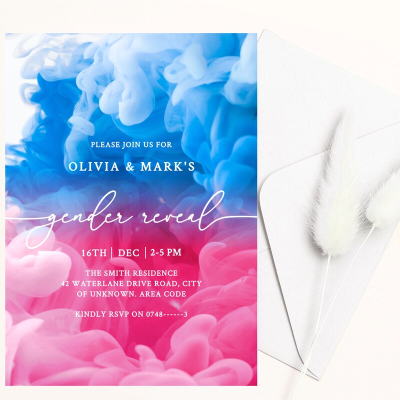 Gender Reveal Invite - Etsy