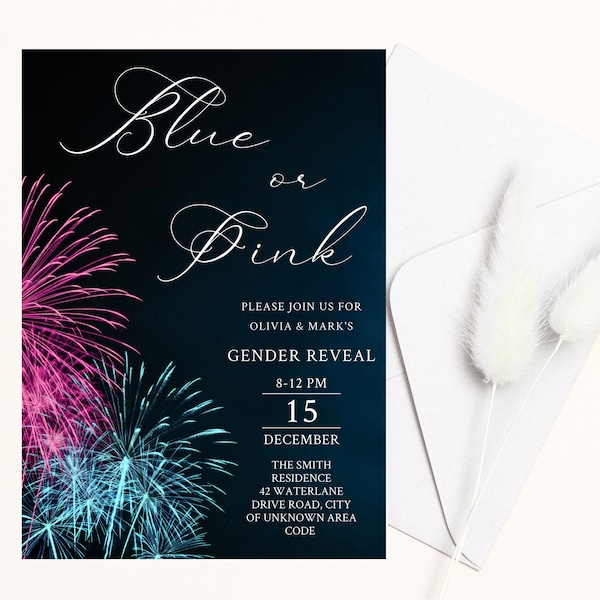 Firework Invitation - Etsy