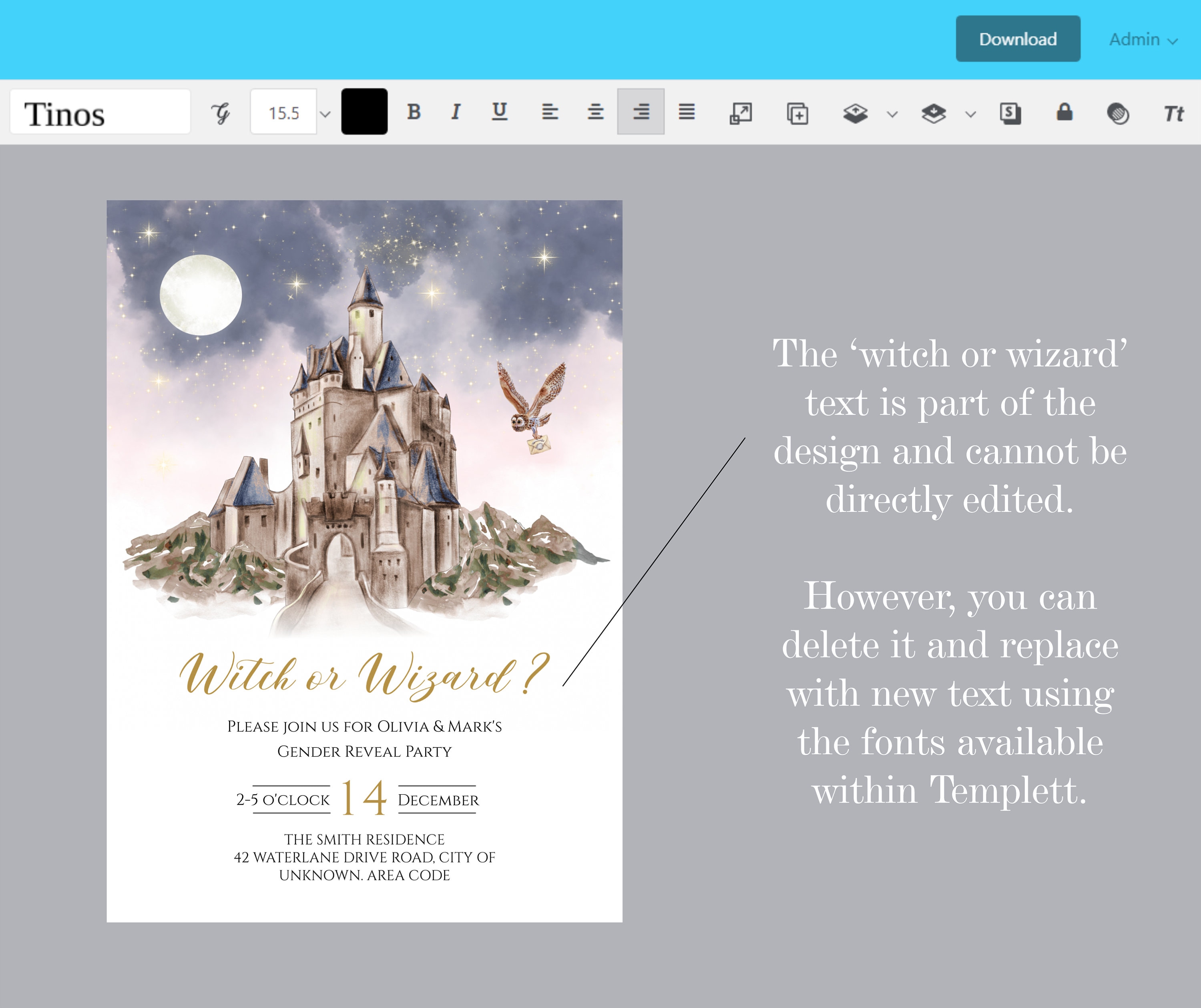 Witch or Wizard Gender Reveal Invitation Magic School Castle - Etsy