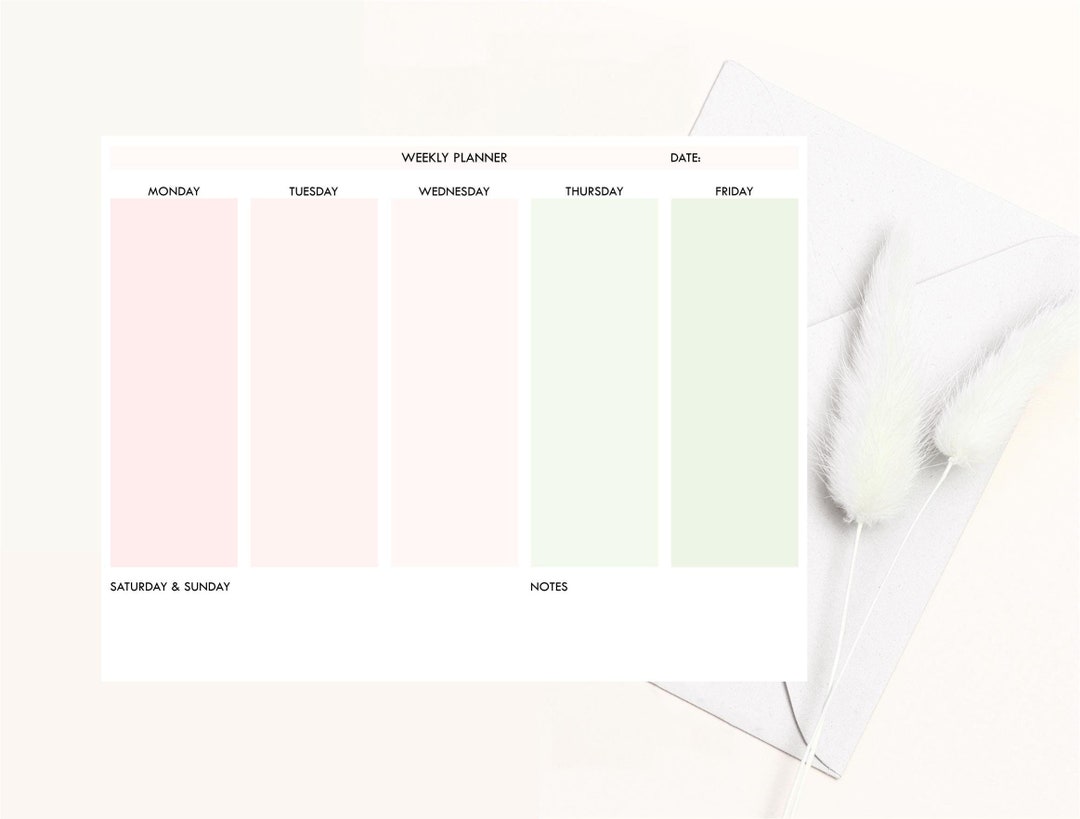 Pink & Green Weekly Planner: Printable To-do List (digital Download) - Etsy