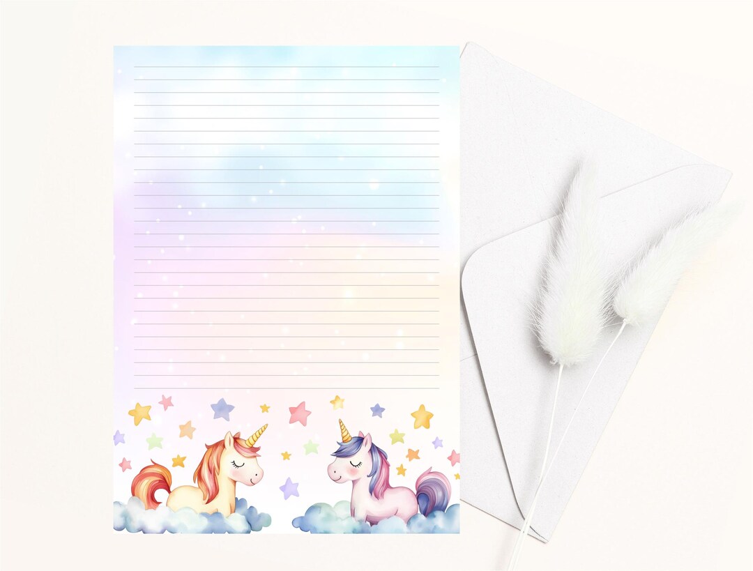 Unicorn A4 Writing Paper, Lined and Unlined Stationary Paper, Size 5x7 ...