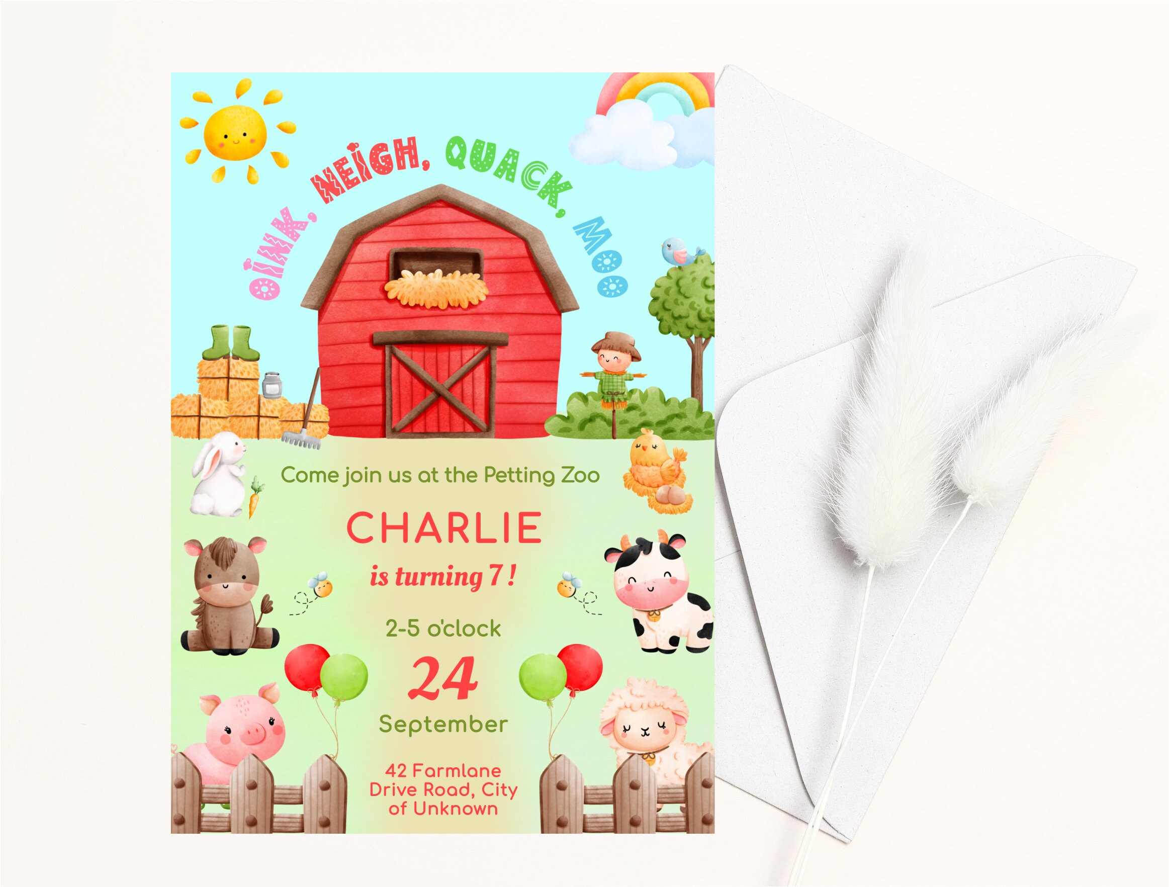 Farm Animal Petting Zoo Birthday Invitation, Digital Download, Editable ... Farm Animal Petting Zoo Birthday Invitation, Digital Download, Editable ...