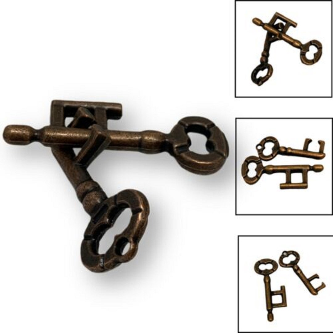Cast Key Puzzle Metal Unlock Toys IQ Mind Brain Teaser Game Key Escape ...