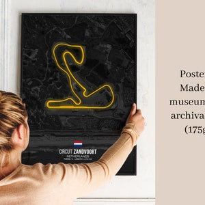 Zandvoort Grand Prix Track Map Formula 1 Art Print, F1 Poster, Racing ...