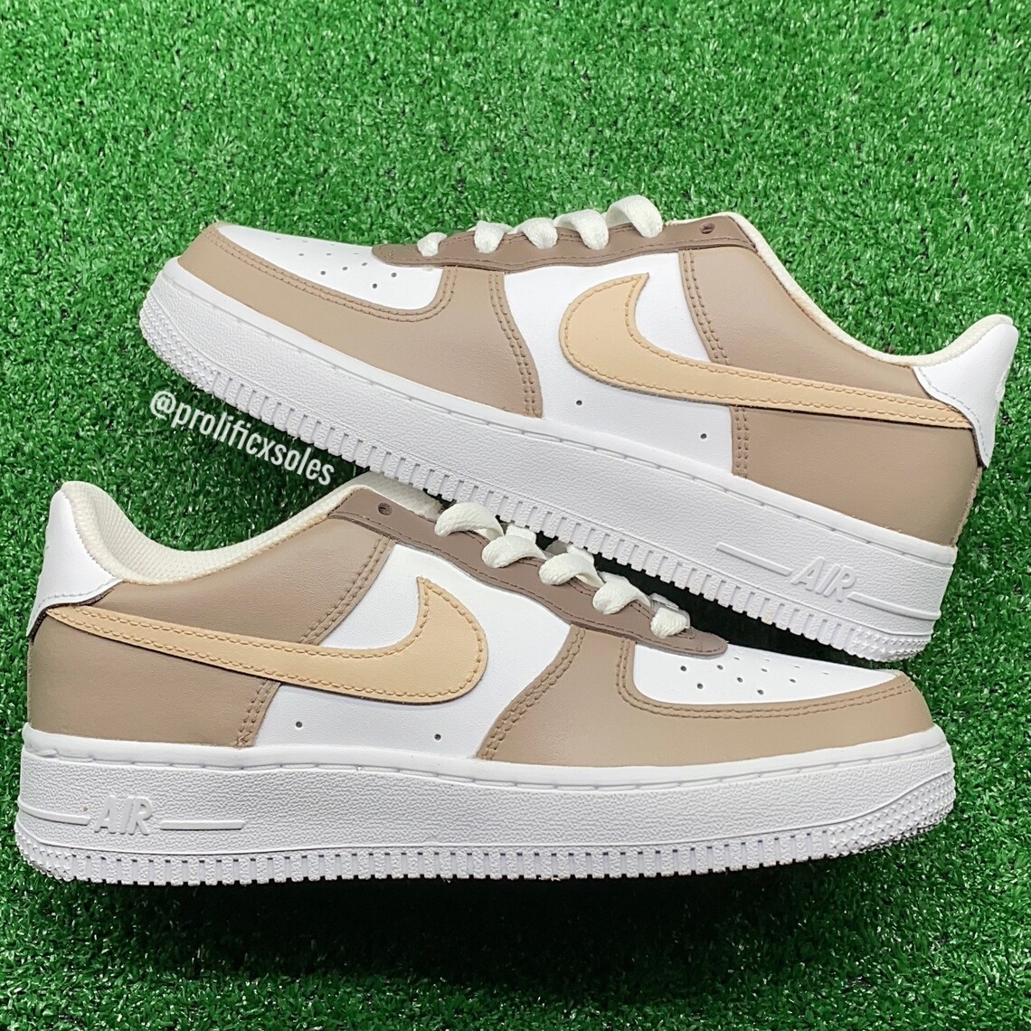 Beige X Brown Custom Air Force 1 - Etsy
