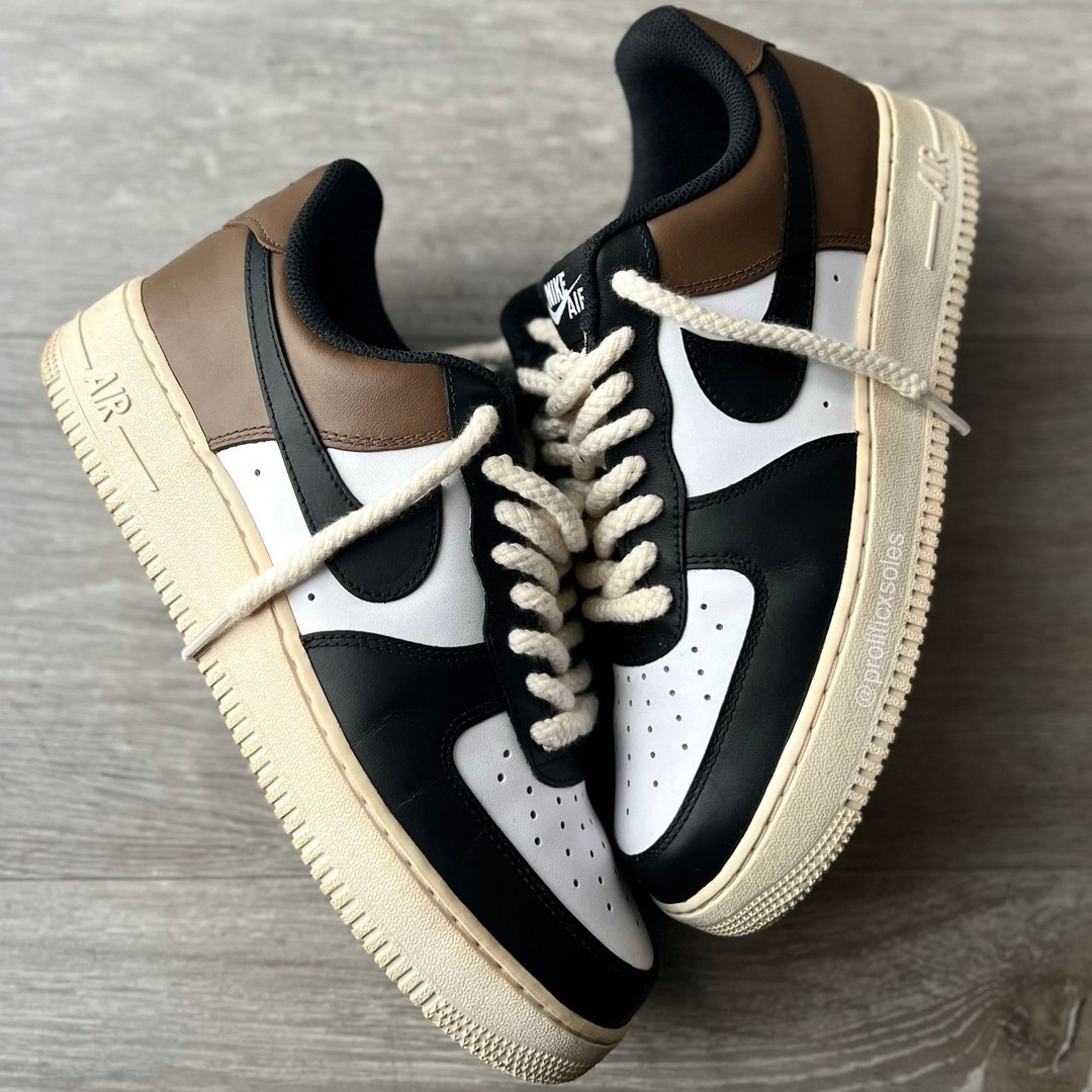 Rope Laced Mocha Brown X Black Custom Air Force 1 - Etsy